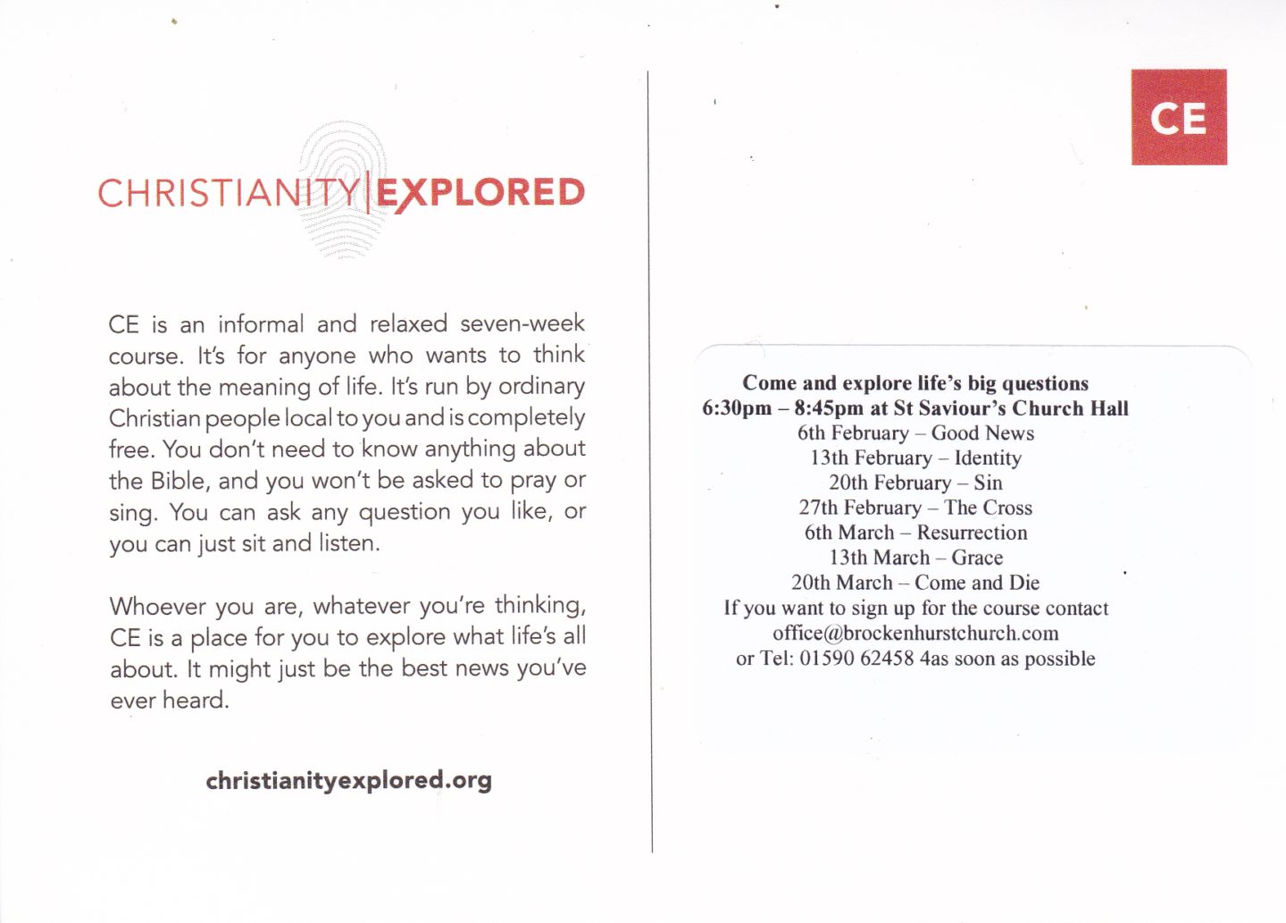 Christianity Explored – Brockenhurst Parish Church